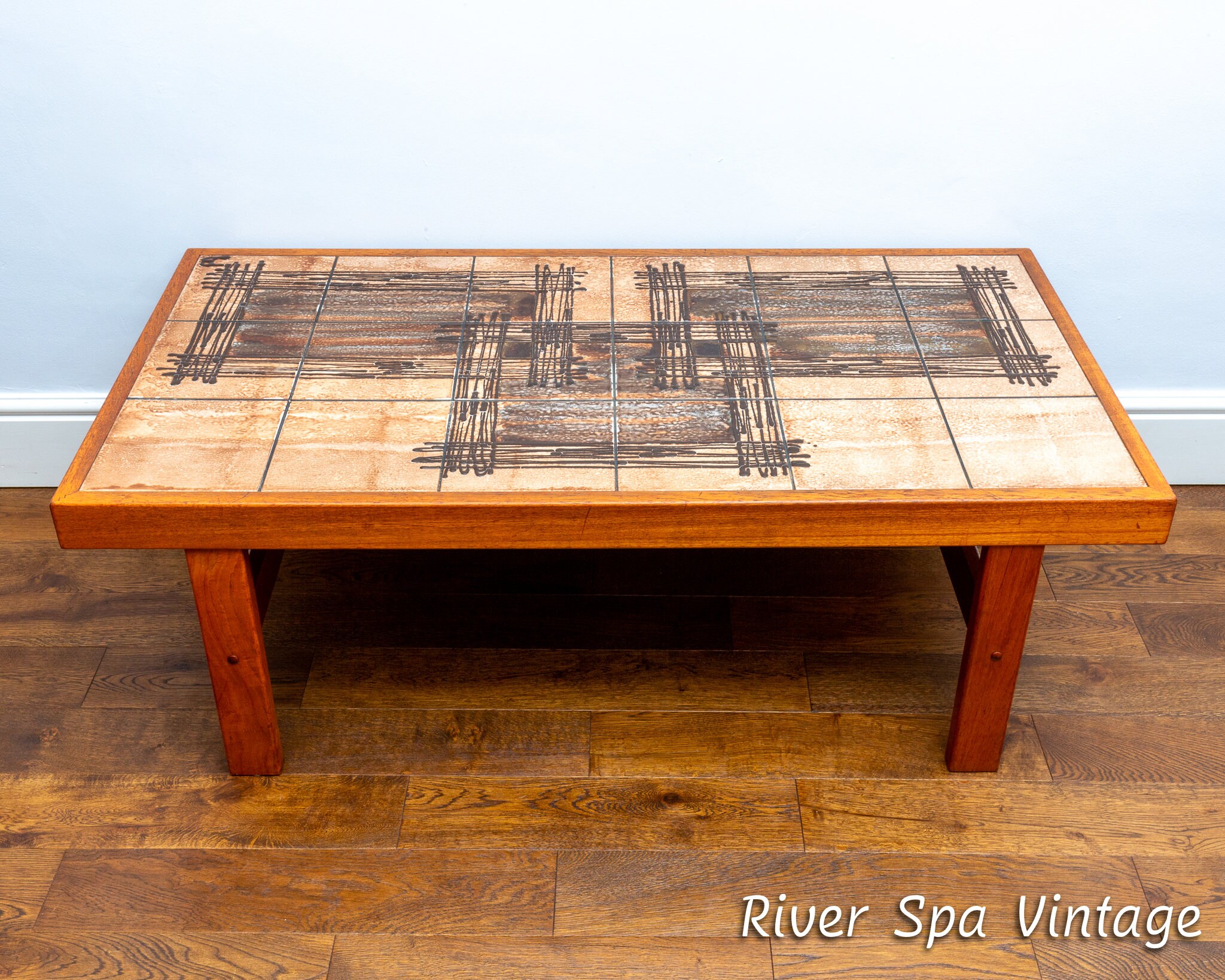 Vintage XL Danish Ceramic Coffee Table by Trioh Ox Art, MCM ...