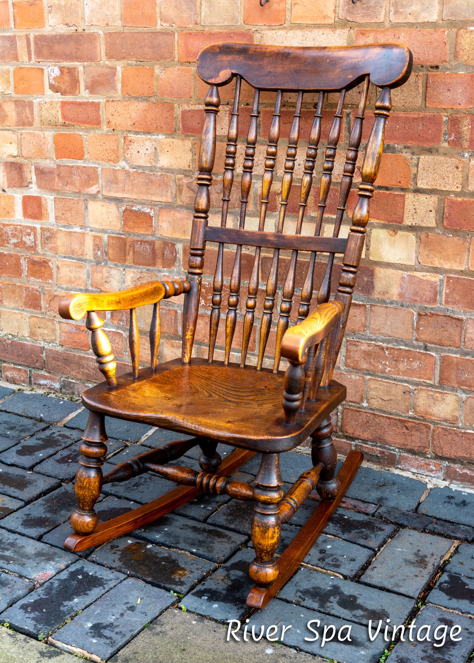 Antique Caistor Windsor Rocking Chair by John Shadford Lincolnshire ...