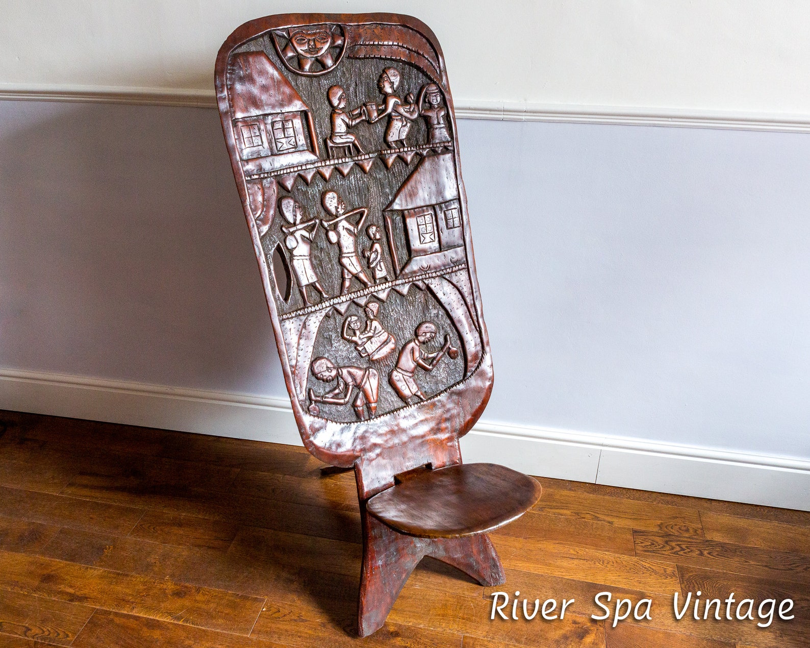Exceptional Huge XL African Carved Mpingo Wood Tribal Chiefs Chair ...