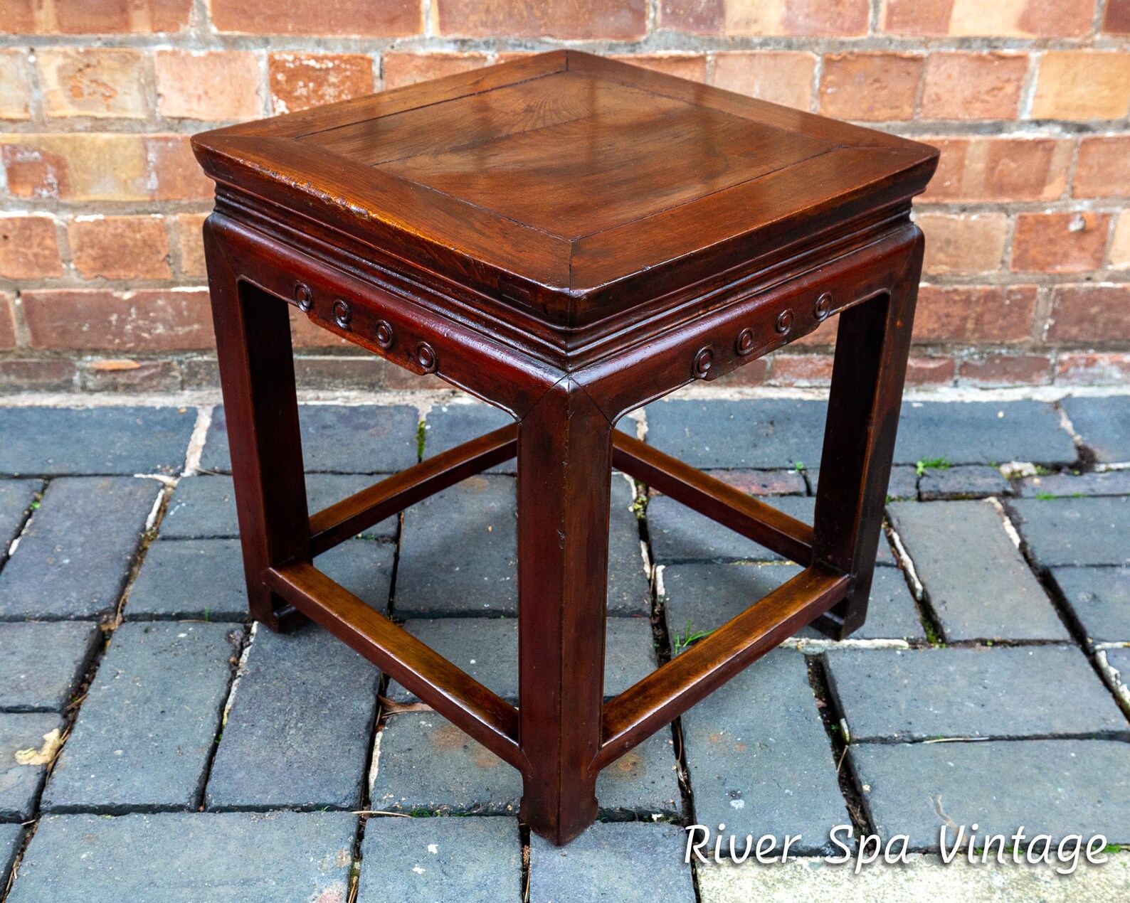 Antique Chinese Square Table Red Elm Stool Shanxi Province Lamp Table ...