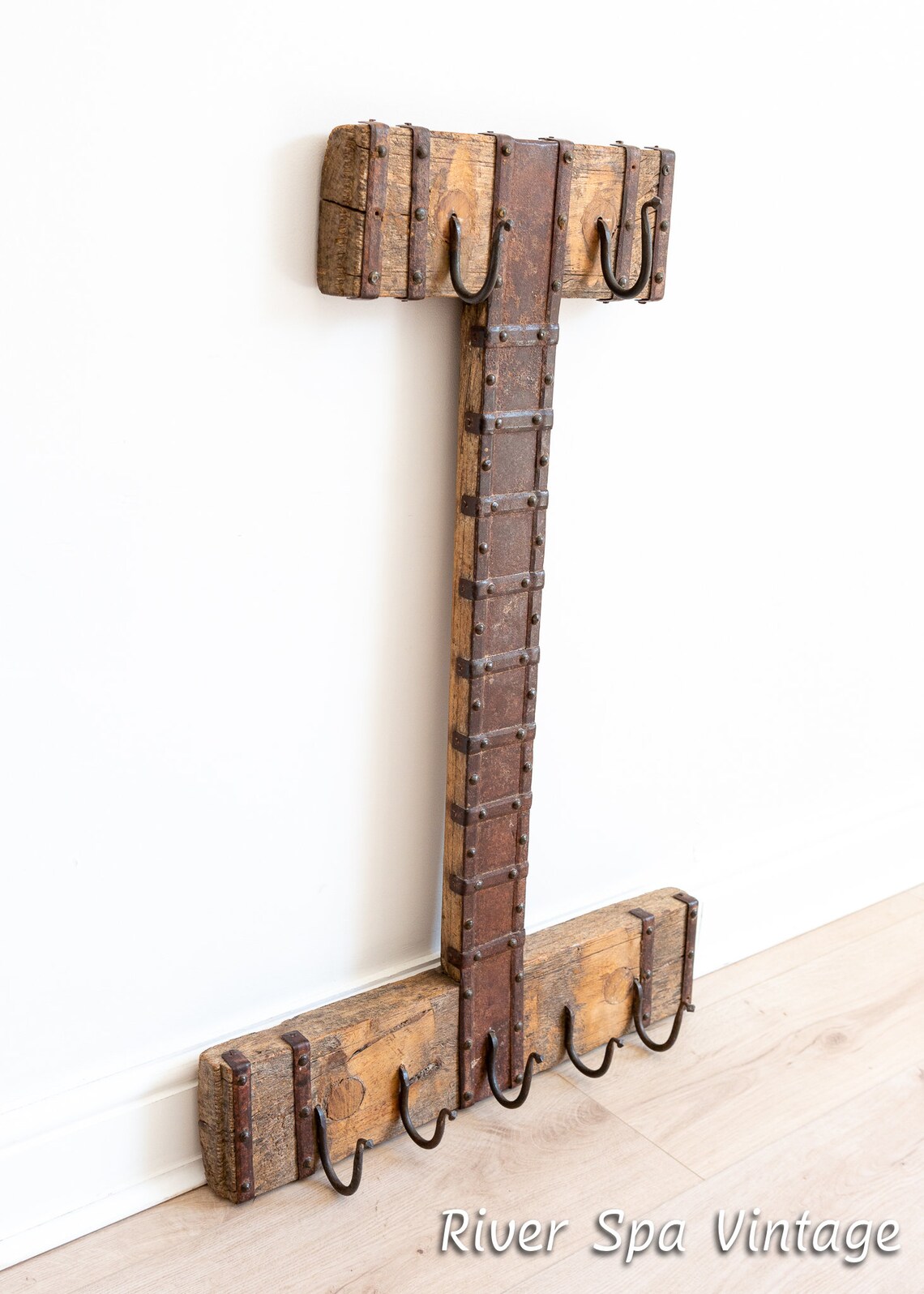 18th Century Rustic Gun Rack Horse Rack Tack Rack Oak Wrought Iron ...