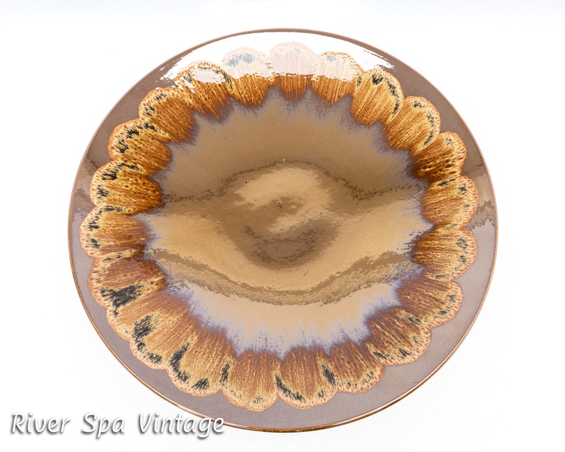 Vintage Signed Sylvia Whitehead Poole Pottery Gold Vintage Charger ...