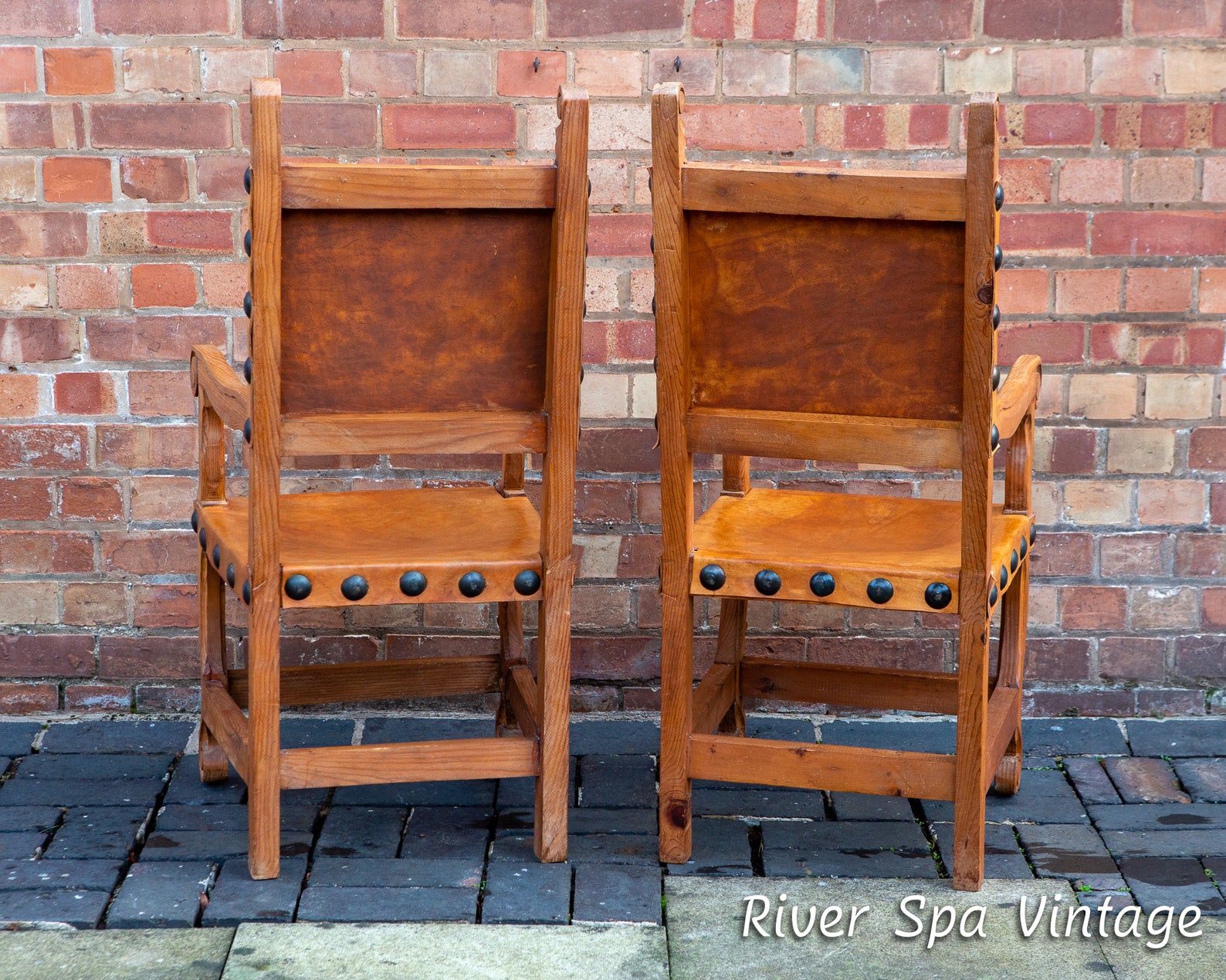 Mexican Leather Throne Chairs Pair of Spanish Colonial Baroque Style ...