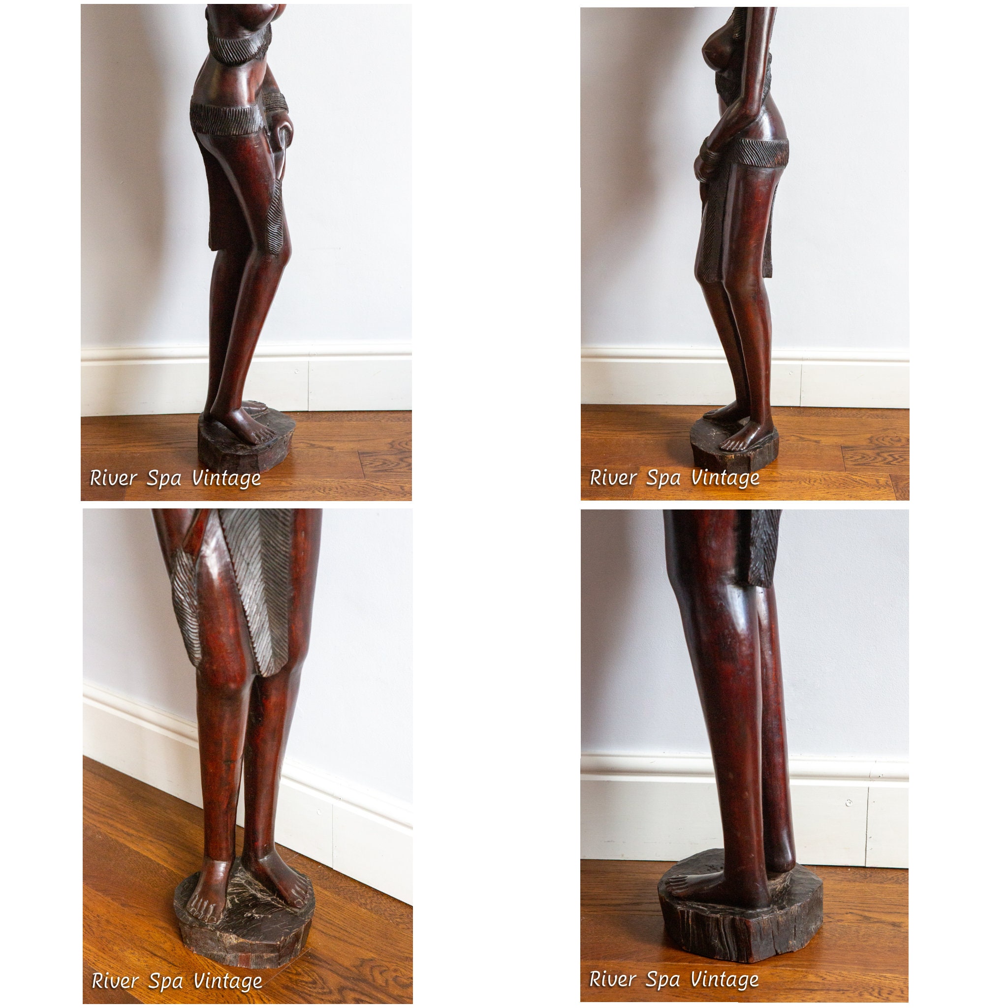 Rare Lifesize African Female Mandinka Warrior Sculpted Solid Mahogany ...