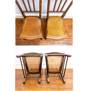Rare Pair of Initialed 1800s Bobbin Turned Chairs by Bowen and Mallon ...