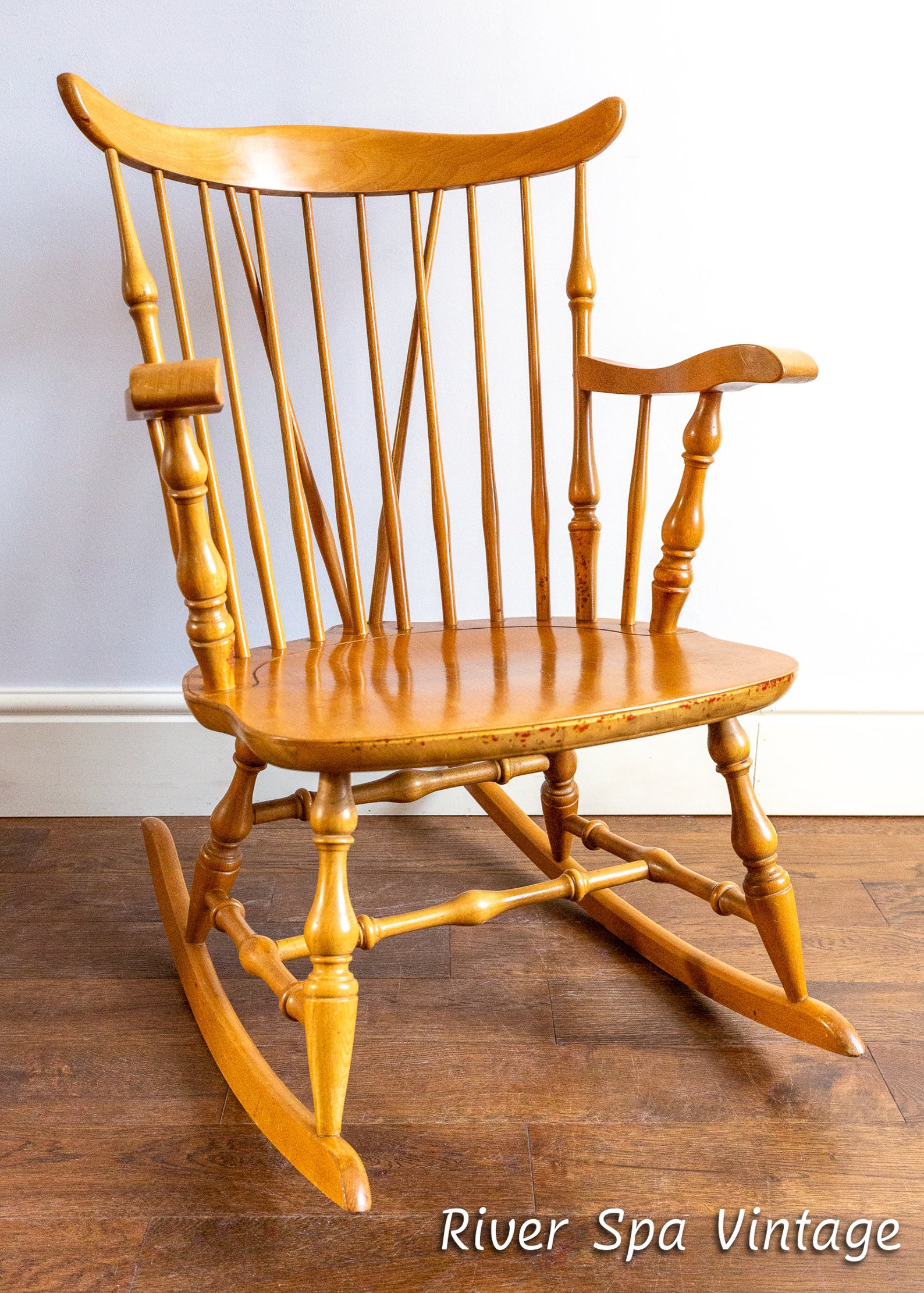 Rare Stoe of Yugoslavia Mid Century Vintage Solid Wood Windsor Rocking ...