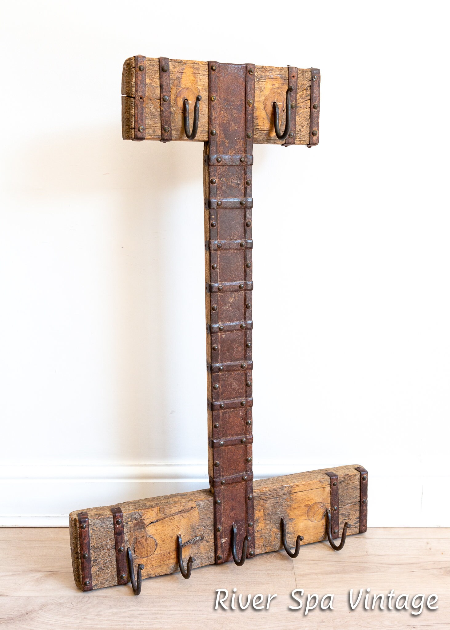 18th Century Rustic Gun Rack Horse Rack Tack Rack Oak Wrought Iron ...