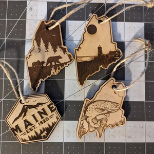 Laser Engraved Maine Ornament Bundle - Etsy