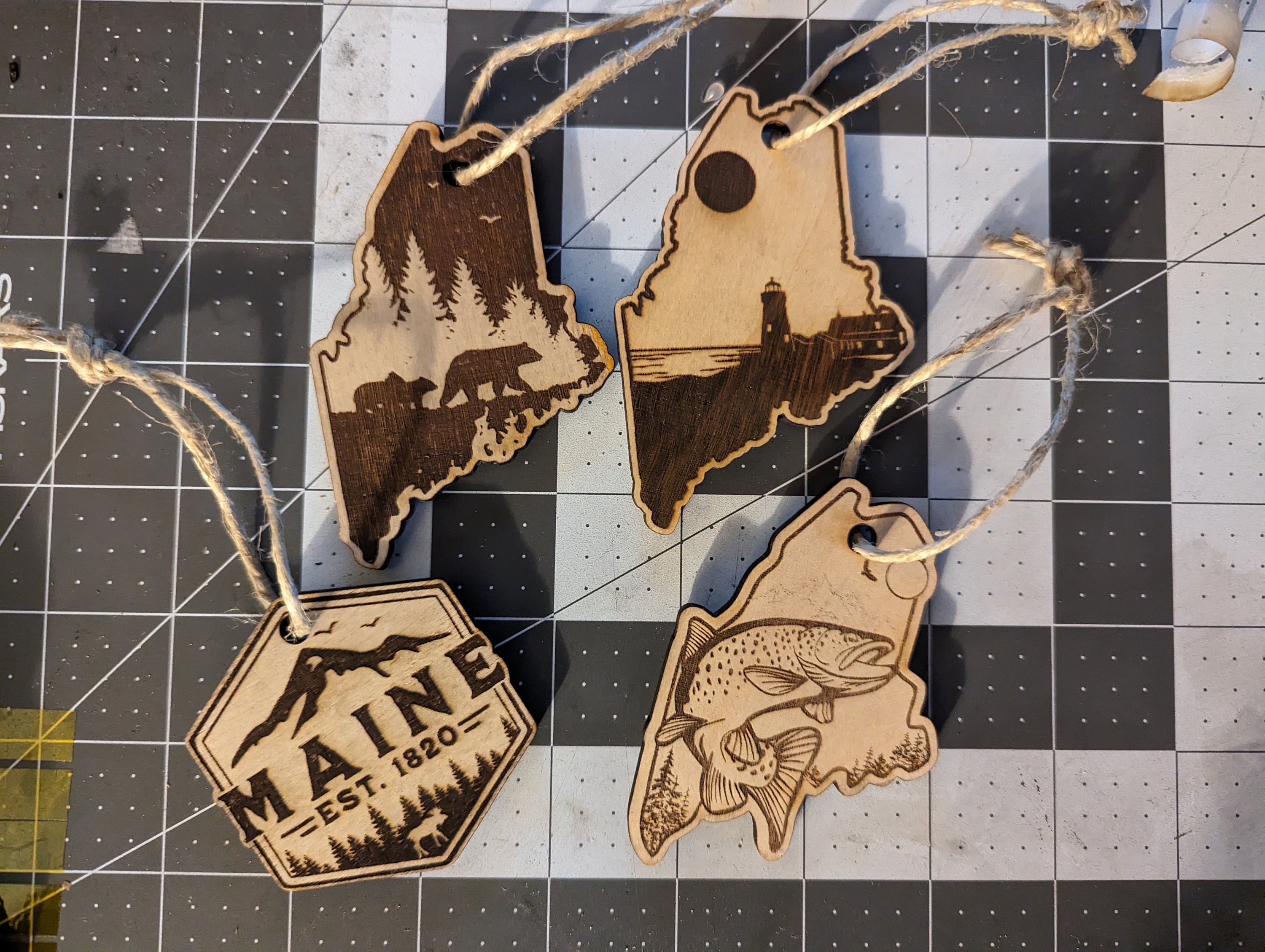 Laser Engraved Maine Ornament Bundle - Etsy