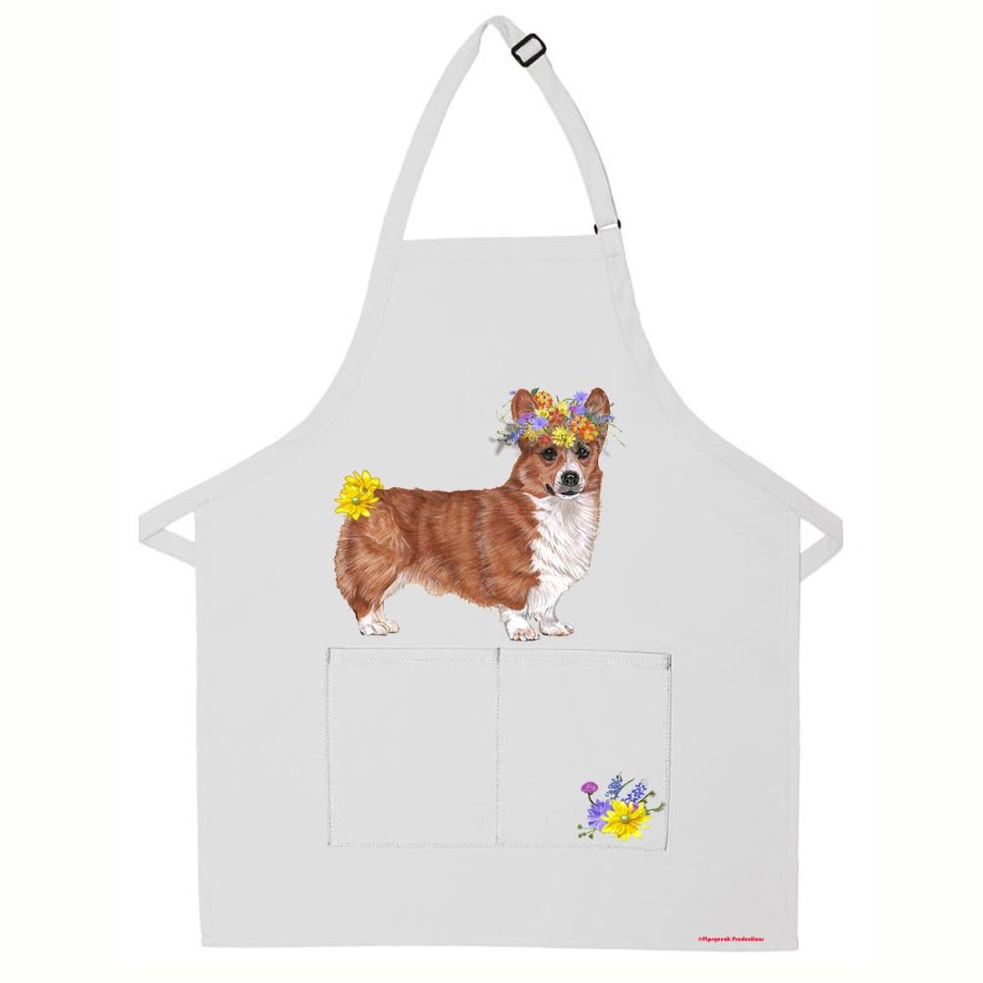 Corgi Welsh Pembroke Dog Apron Two Pocket Bib Apron With - Etsy