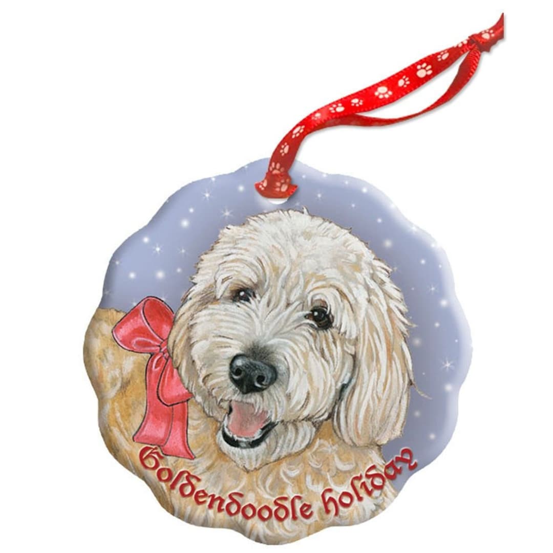 Goldendoodle Labradoodle Holiday Porcelain Christmas Tree Ornament ...