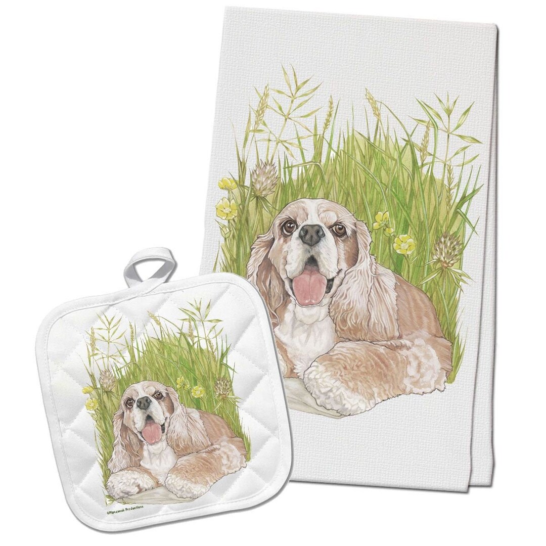Cocker Spaniel Kitchen Dish Towel and Pot Holder Gift Set - Etsy