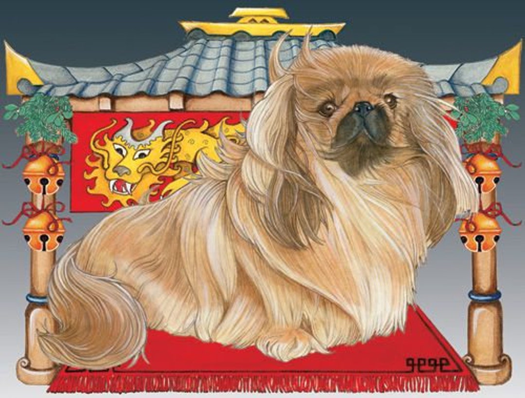 Pekingese Christmas Cards, Set of 10 - Etsy