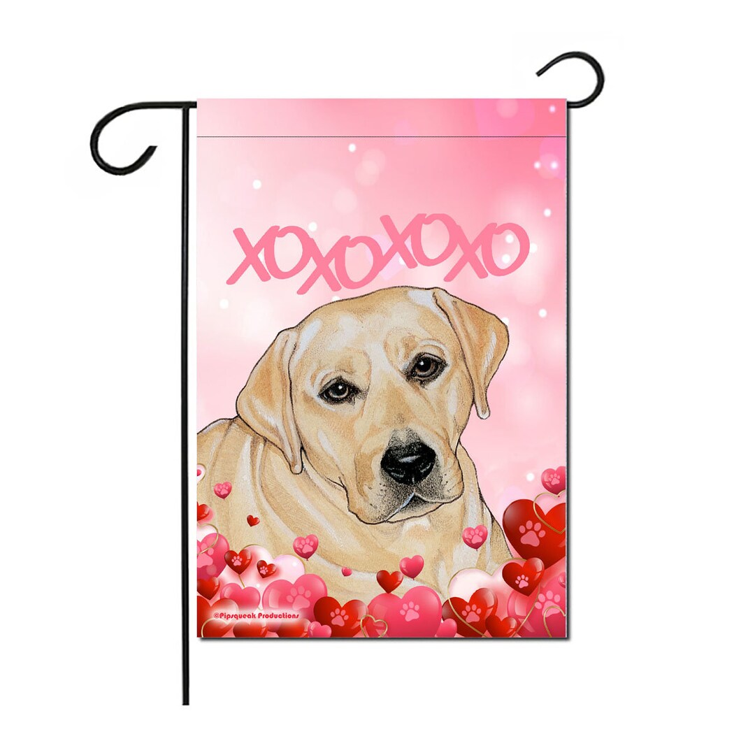 Yellow Labrador Valentine's Day Garden Flag, 12x18 Double Sided - Etsy