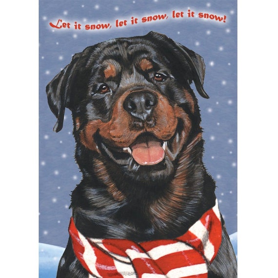 Rottweiler Christmas Cards Set of 10 Cards & 10 Envelopes - Etsy