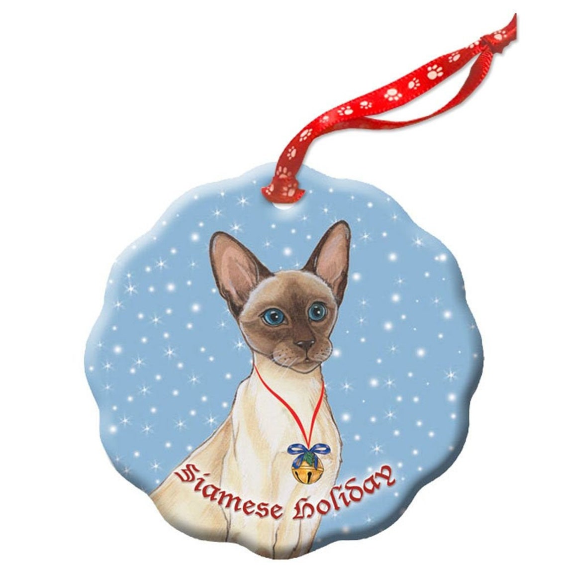 Siamese Cat Holiday Porcelain Christmas Tree Ornament ORP988 - Etsy
