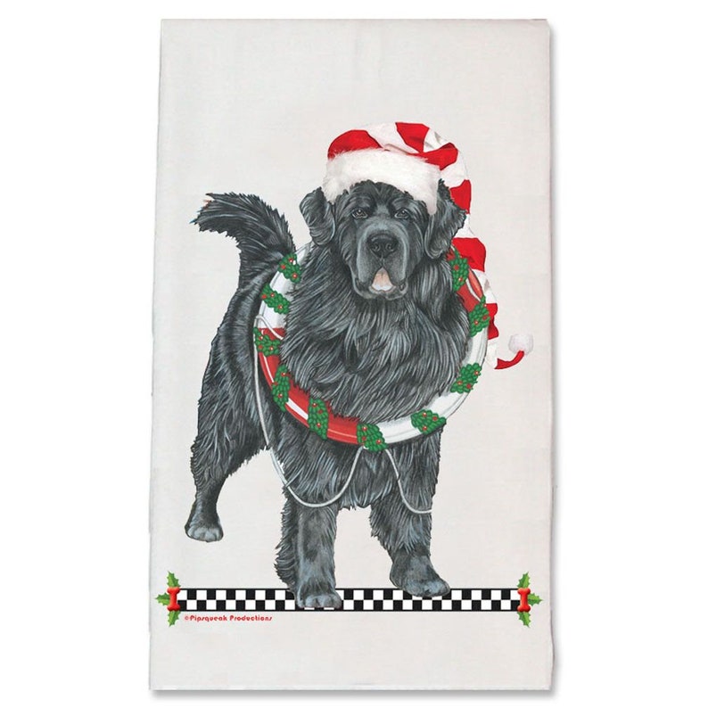 Newfoundland Newfie Dog Christmas Kitchen Towel Holiday Pet Gifts ...