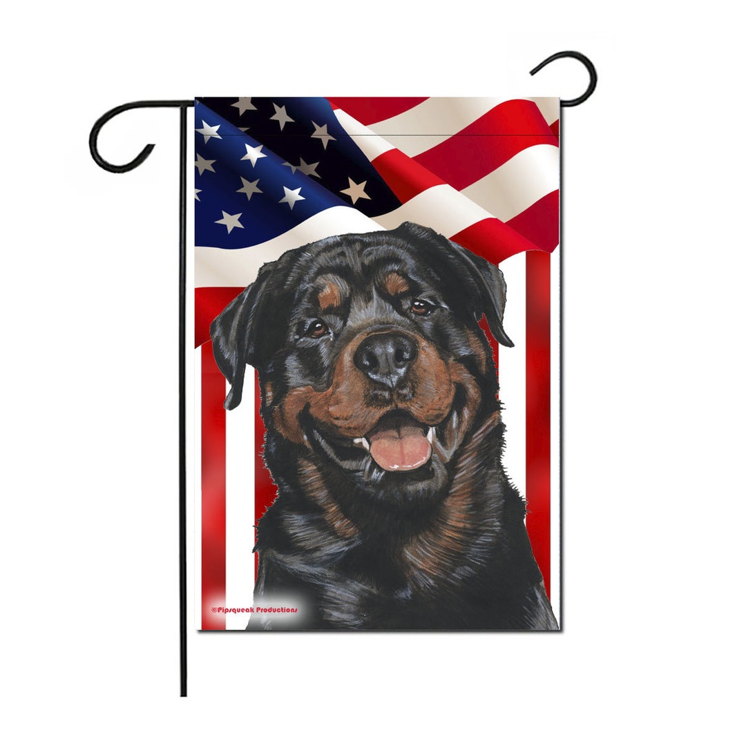 Rottweiler Patriotic Garden Flag, Double Sided Yard Art (12" X 18") - Etsy