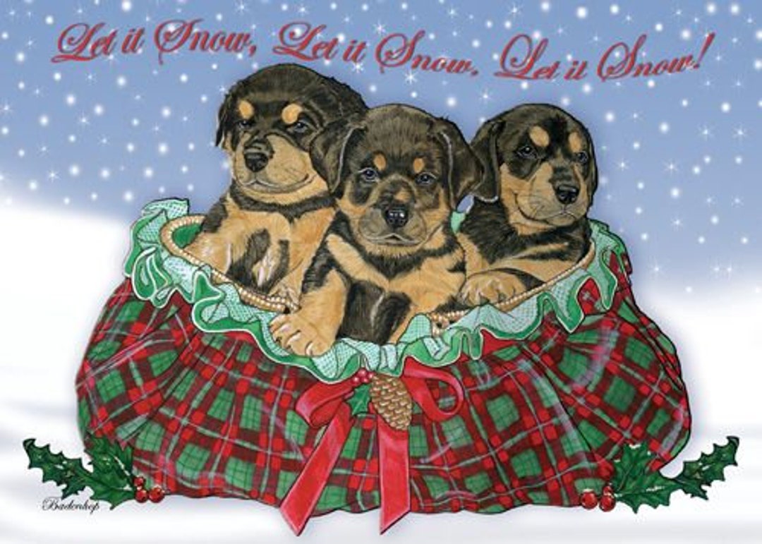 Rottweiler Christmas Cards Set of 10 Cards & 10 Envelopes - Etsy