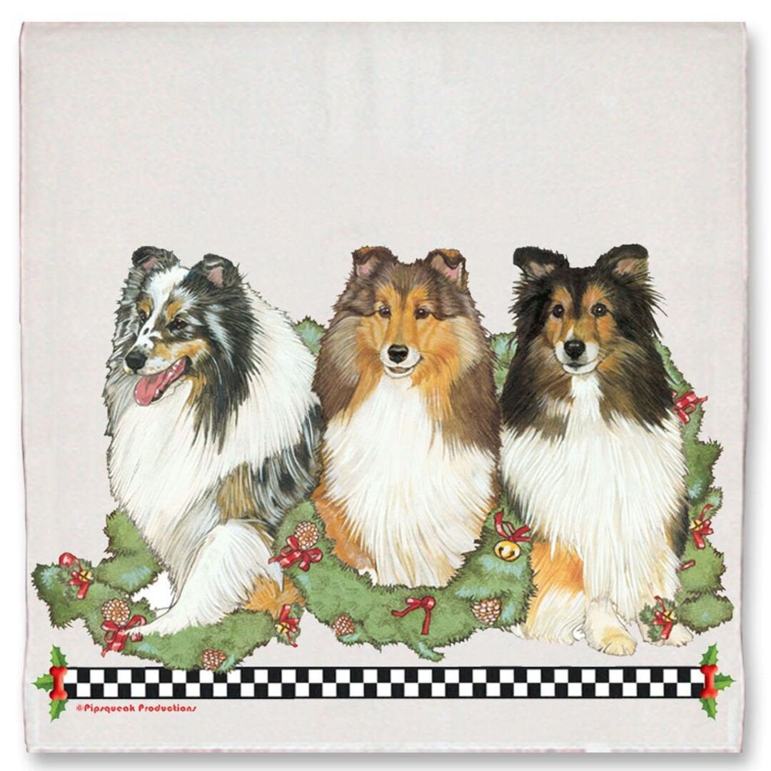 Shetland Sheepdog Sheltie Dog Christmas Kitchen Towel Holiday Pet Gifts ...