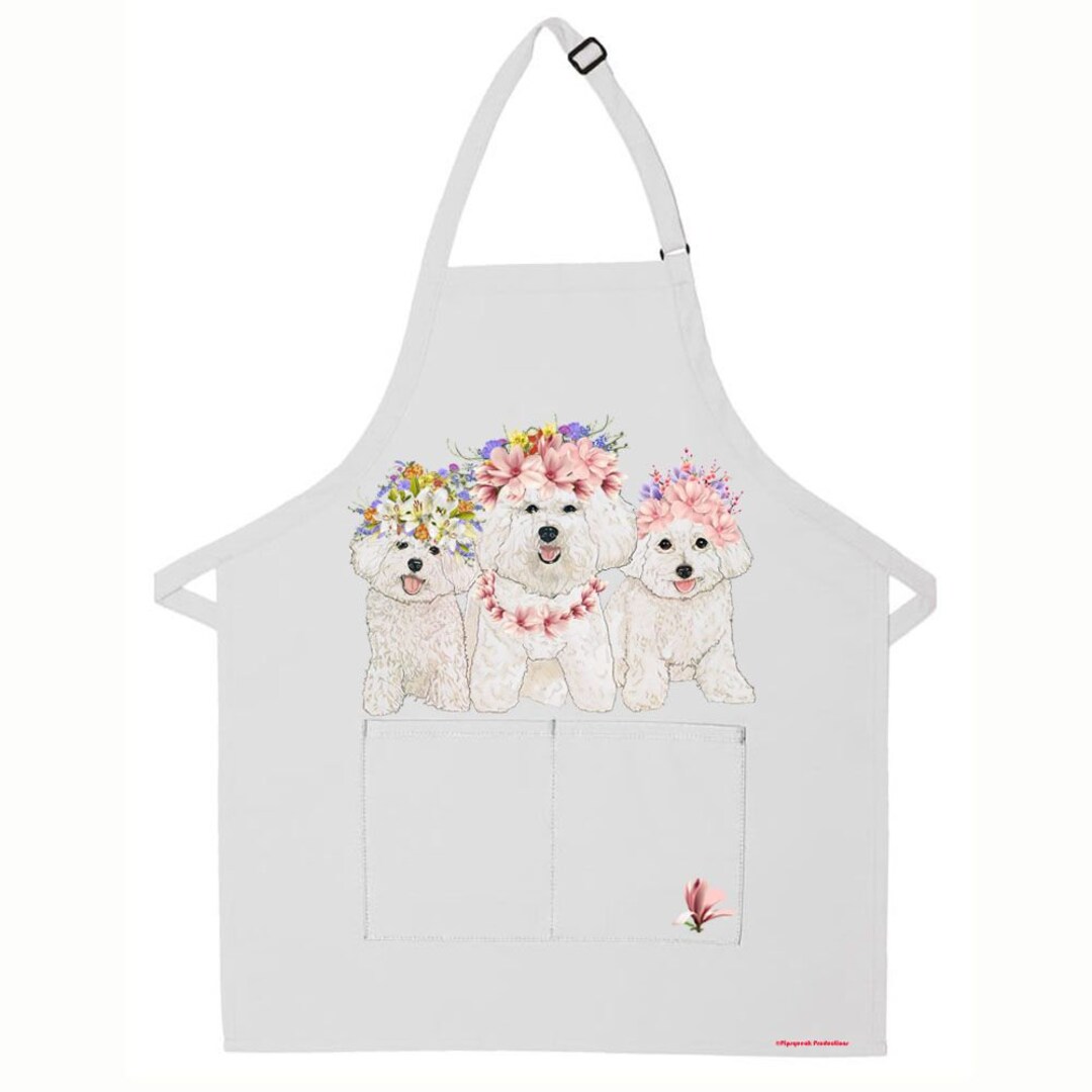 Bichon Frise Dog Apron Two Pocket Bib Apron With Adjustable Neck - Etsy