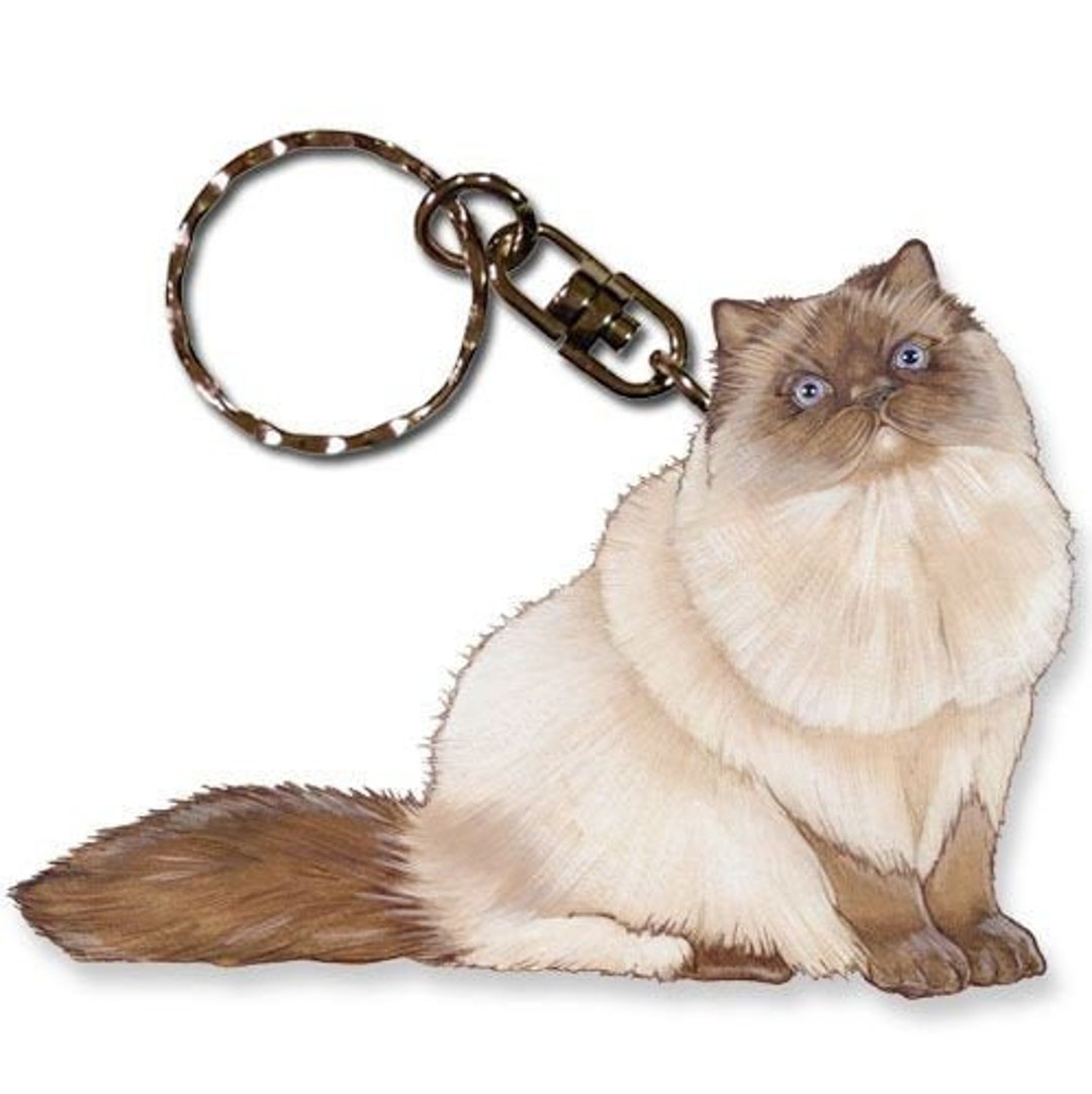 Himalayan Cat Keychain Wooden - Etsy