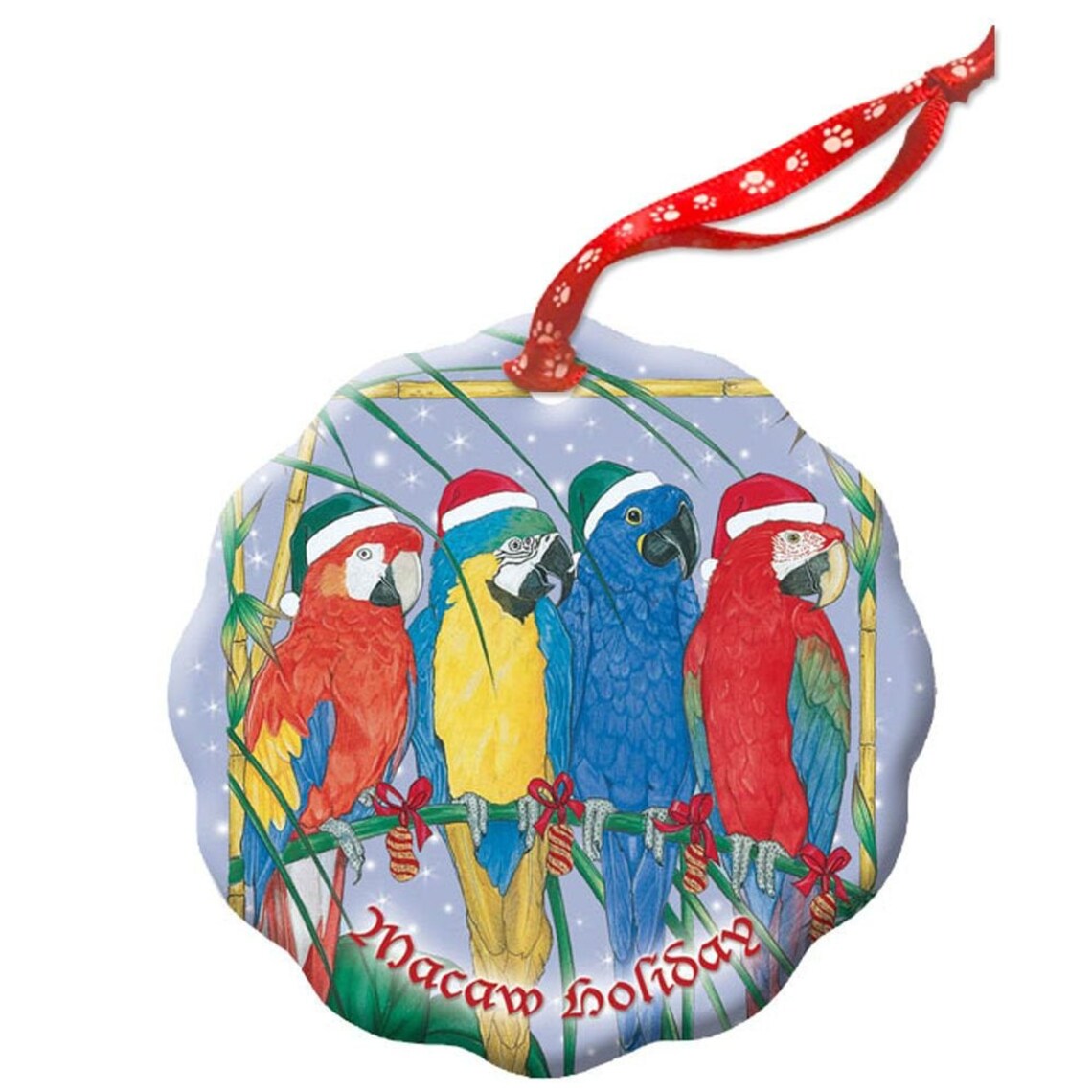 Macaw Parrot Holiday Porcelain Christmas Tree Ornament - Etsy