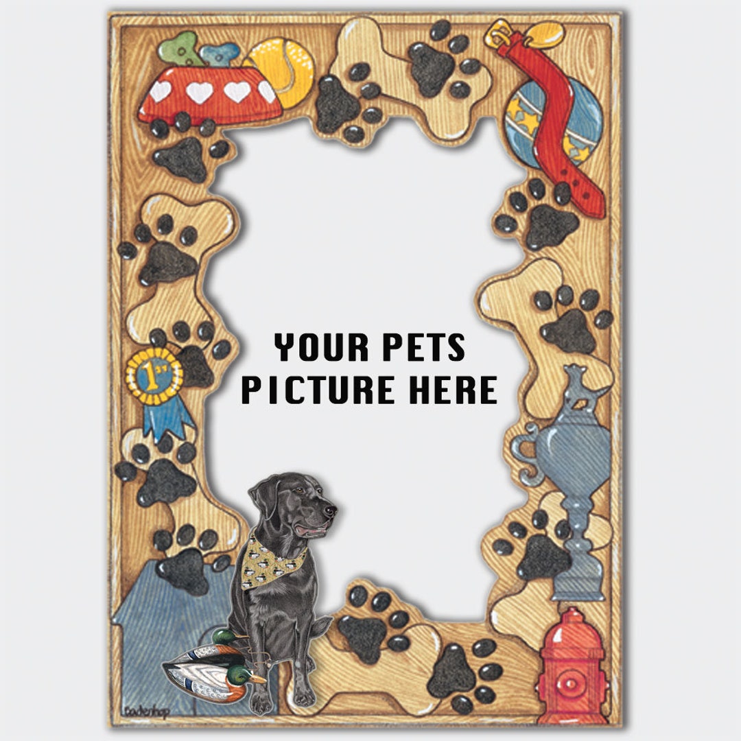 Labrador Retriever, Black Lab, Wooden Picture Frame Die-cut 2 ...