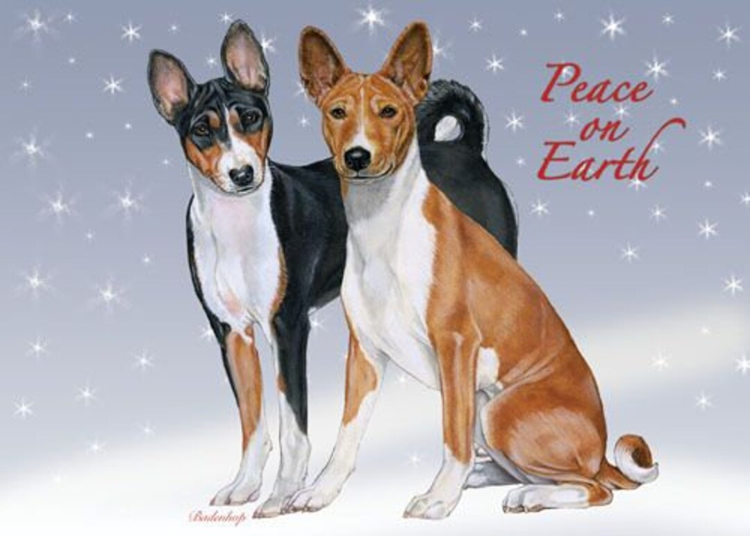Basenji Christmas Cards Set of 10 Cards & 10 Envelopes - Etsy