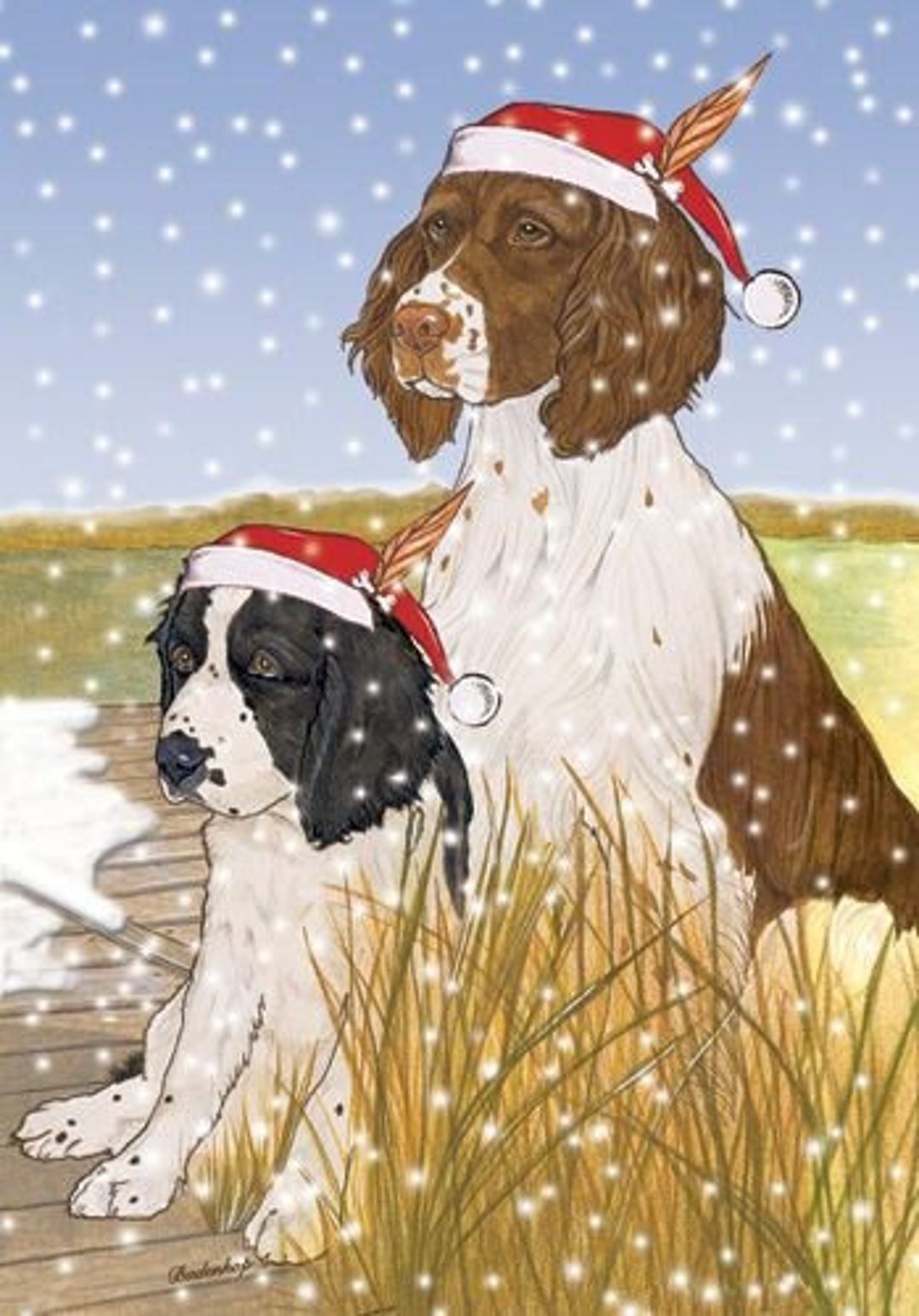 English Springer Spaniel Christmas Cards Set of 10 Cards & 10 Envelopes ...