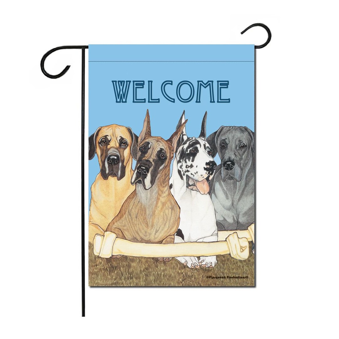 Great Dane Welcome Garden Flag, Double Sided Yard Decor - Etsy