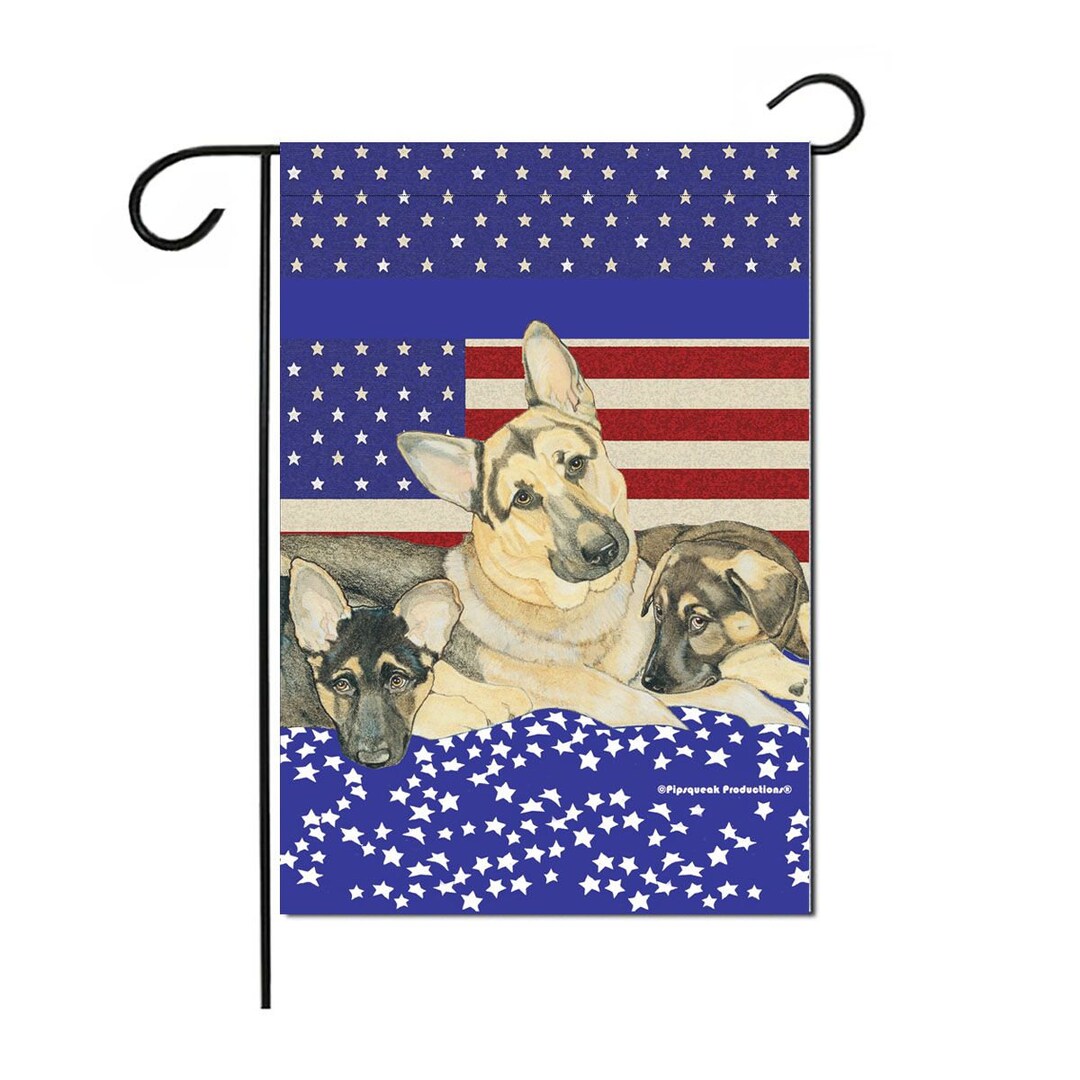German Shepherd Patriotic Garden Flag, 4th of July Decor - Etsy