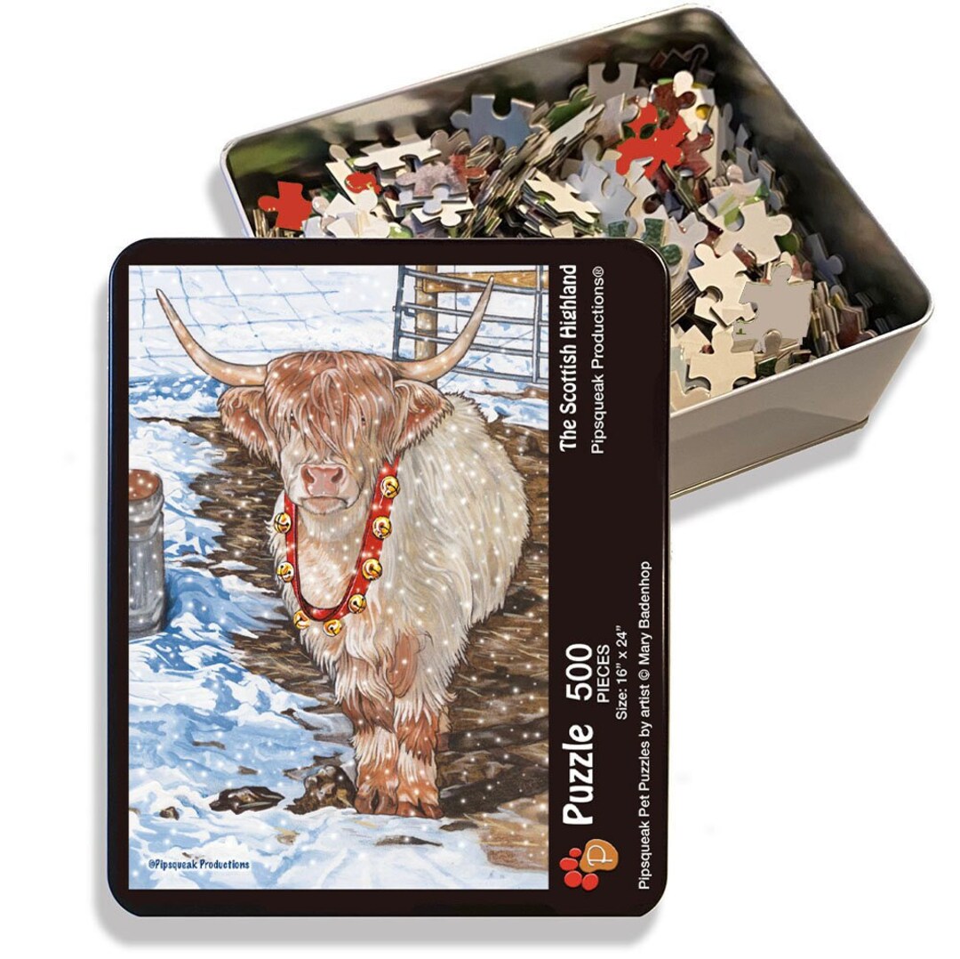 Scottish Highland Cow Jigsaw Puzzle, 500-piece, Art Puzzle - Etsy