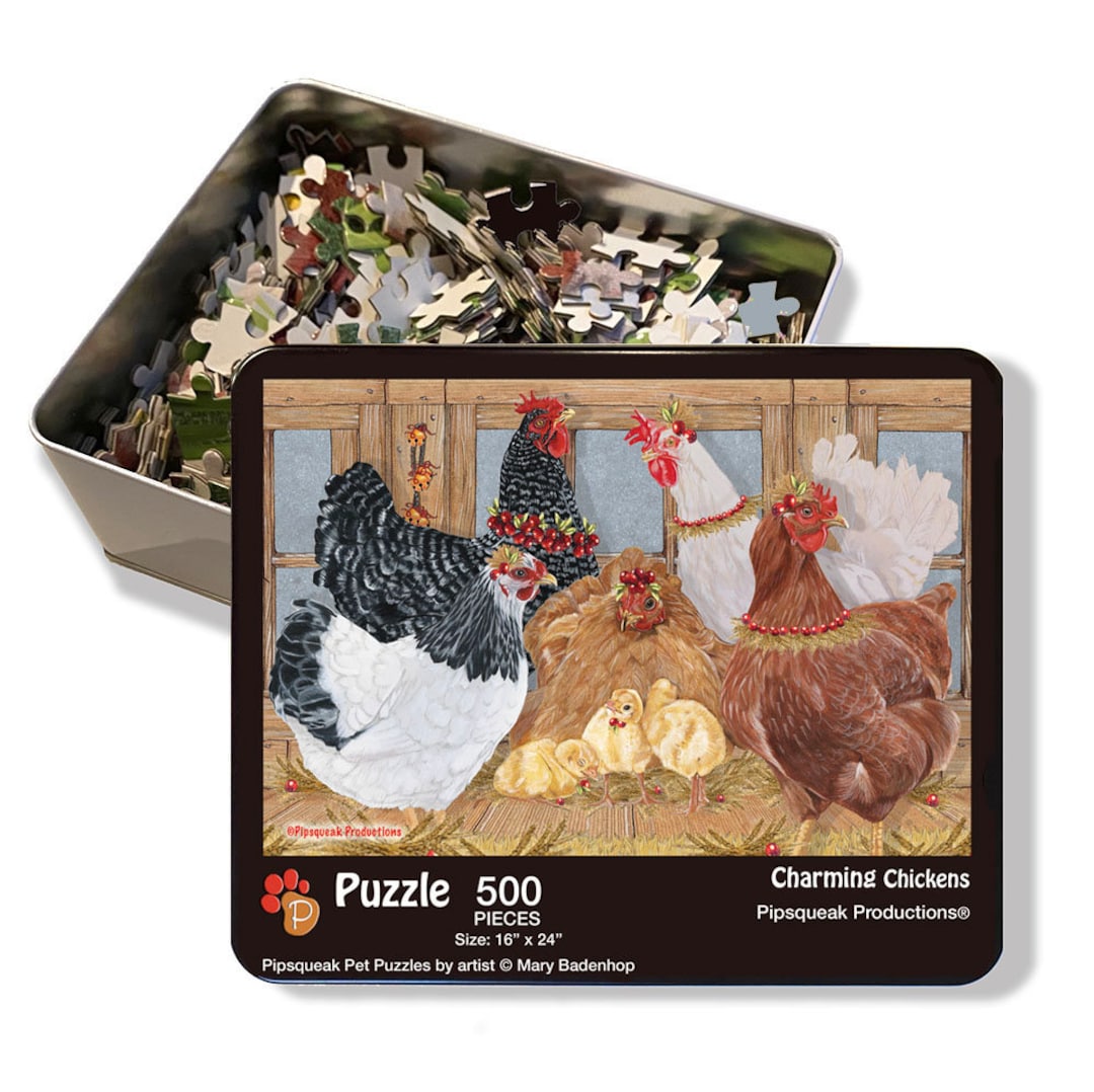 Hens and Chickens Jigsaw Puzzle 500 Pieces With Tin From - Etsy