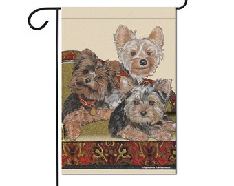 Yorkie Garden Flag | Etsy