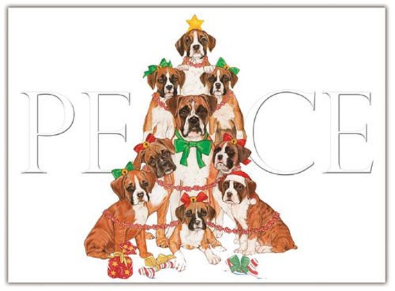 Boxer Christmas Cards Set of 10 Cards & 10 Envelopes | Etsy