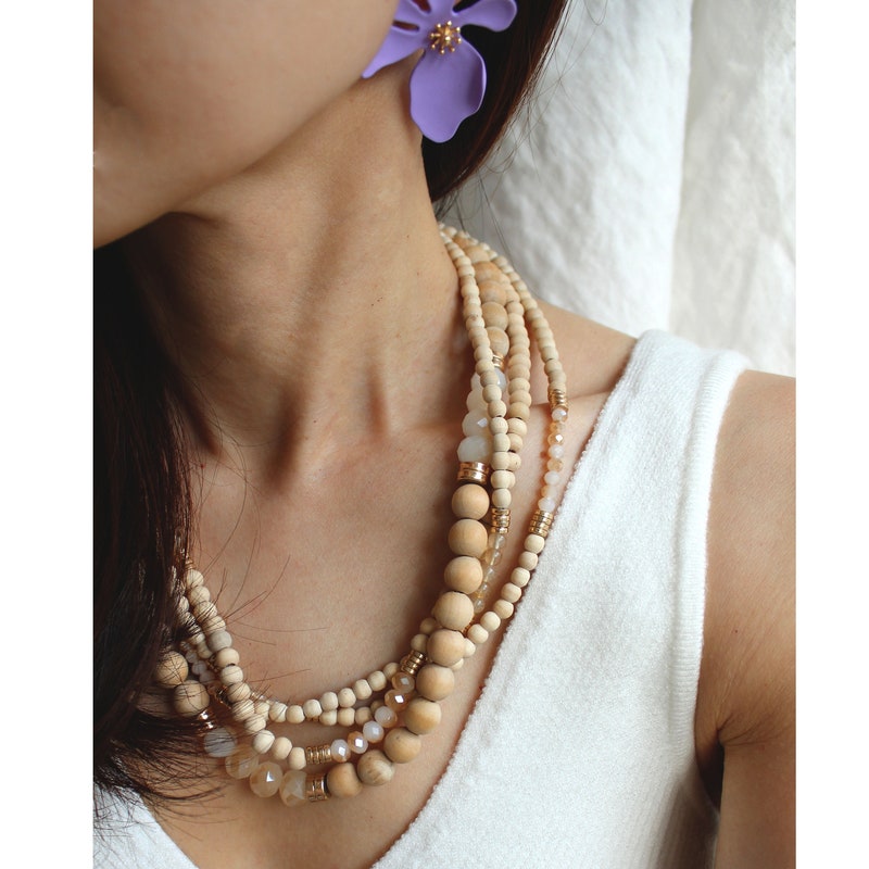 Multi Beaded Chunky Necklace - Etsy