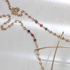Ethnic Eyes Multi Beads Glasses Chain, Face Mask Chain Necklace. Blue ...