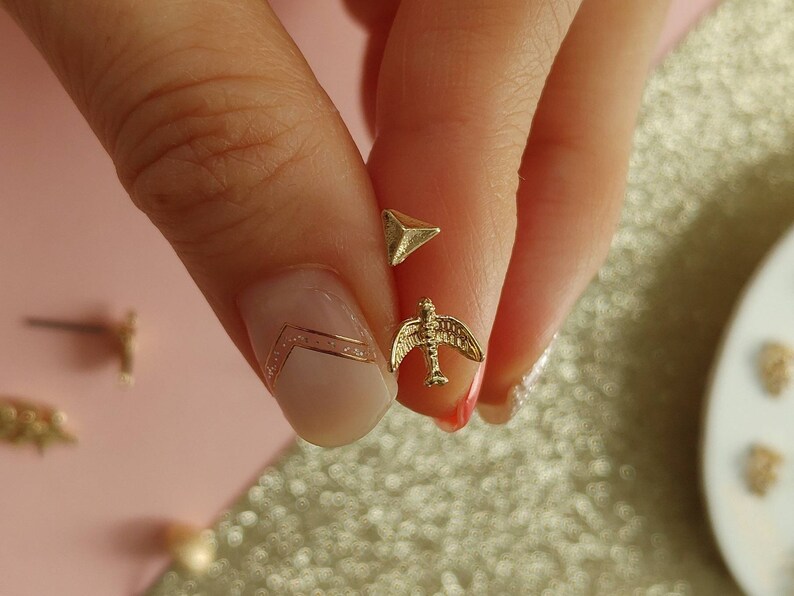 Gold Plated Stud Earring Set: Dainty Celestial, Nature, Geometric (10 ...