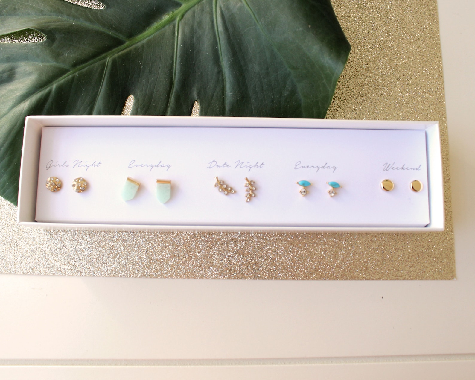 Multi Earring 5pairs/earring Boxed Gift Set/dainty Gold | Etsy