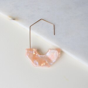 Tortoise Hoop Earrings. Peach Modern Acetate Hoop Earring. Geometric ...