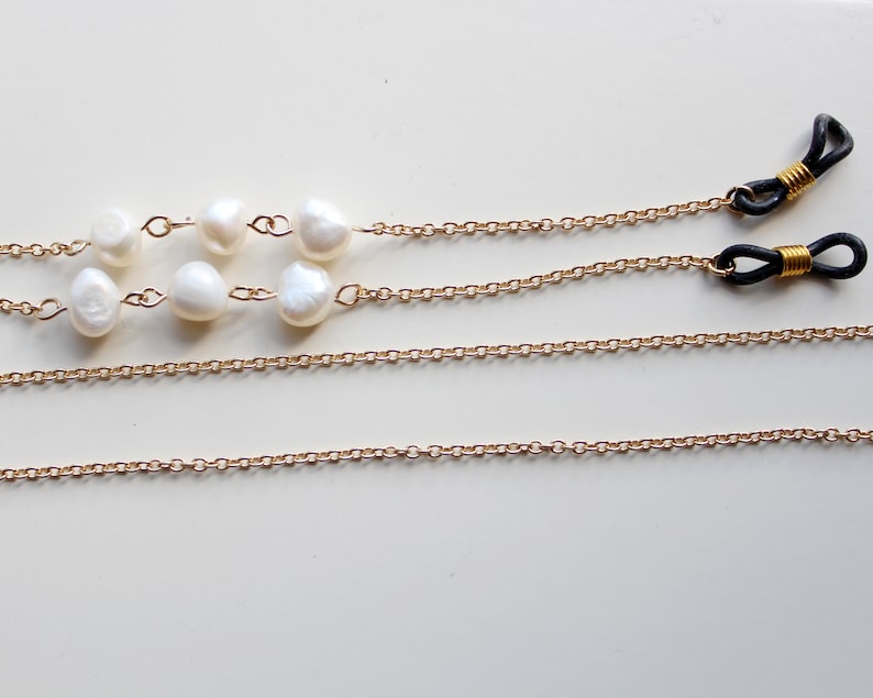 Pearl Glasses Chain.pearl Mask Chain Fresh Water Pearl Linked | Etsy