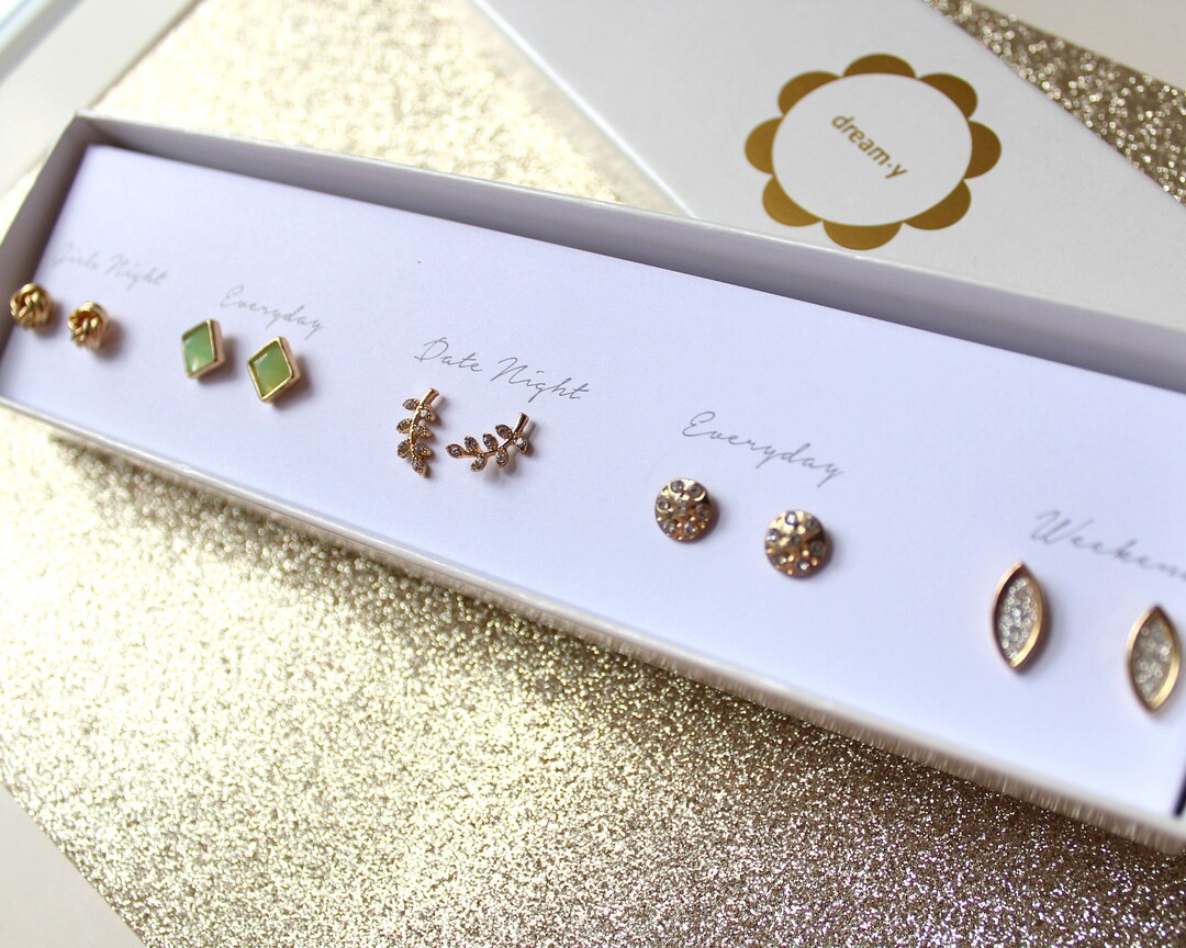 Multi Earring Gift Set 5pairs/leaf Earring Gifts Boxed Set/small ...