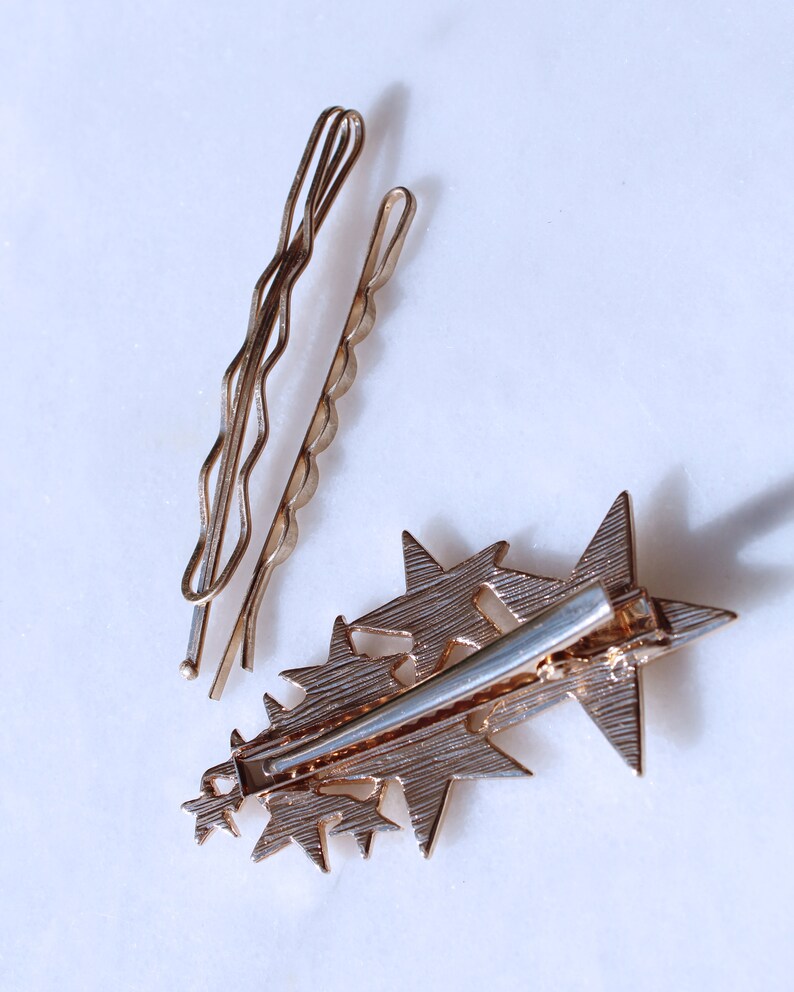Gold Star Cluster Hair Clip, Celestial Hair Pin - Etsy