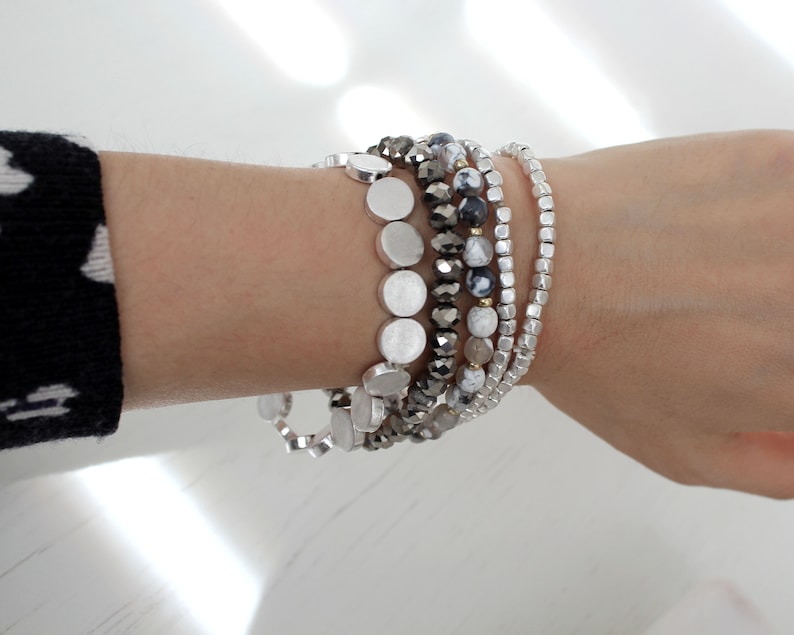5strand Layering Stackable Crystal Natural Stone Beaded - Etsy