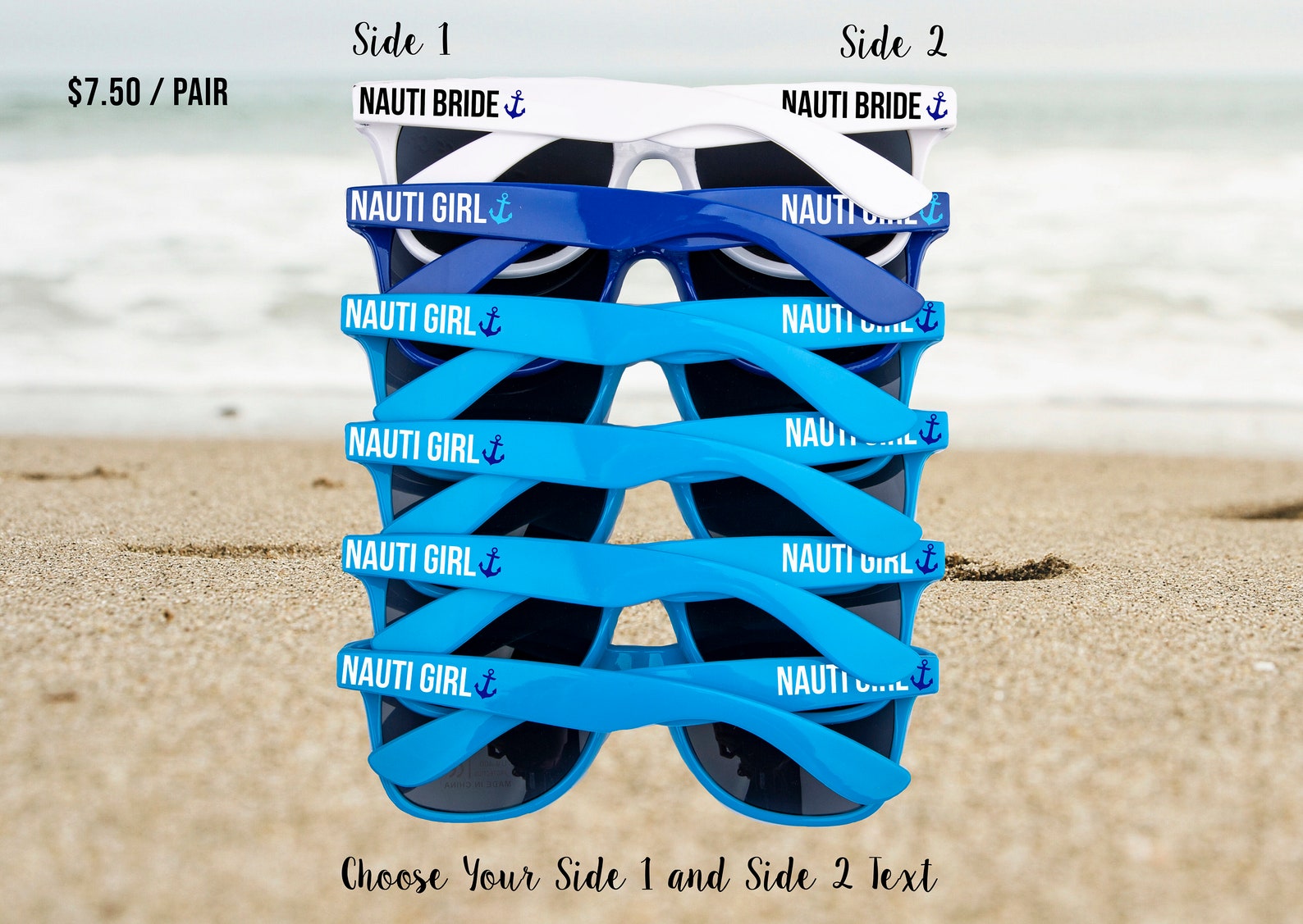 Nauti Bride and Nauti Girl Custom Text Bachelorette & Wedding | Etsy