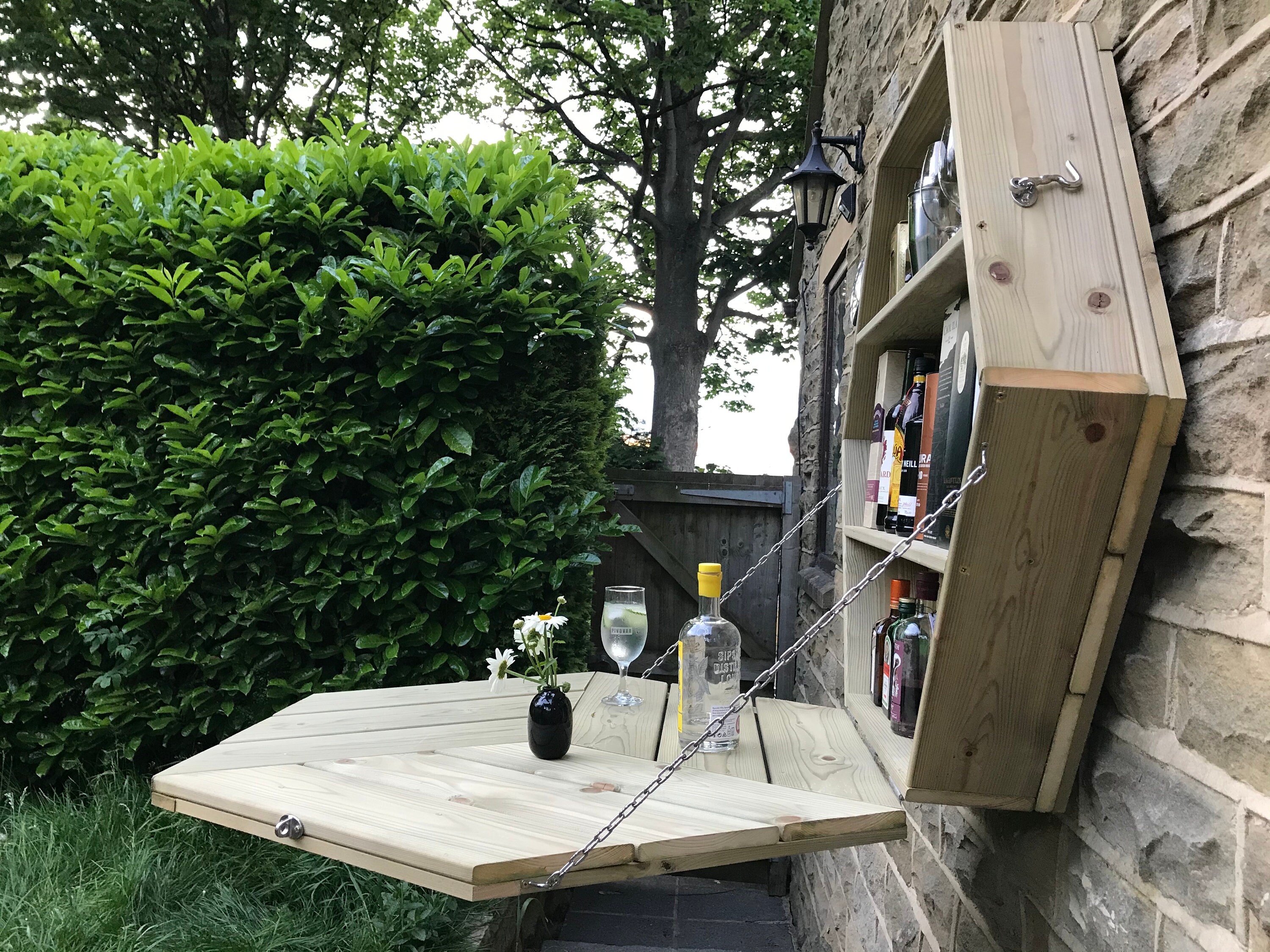 Wooden Wall Mounted Garden Bar - Etsy UK