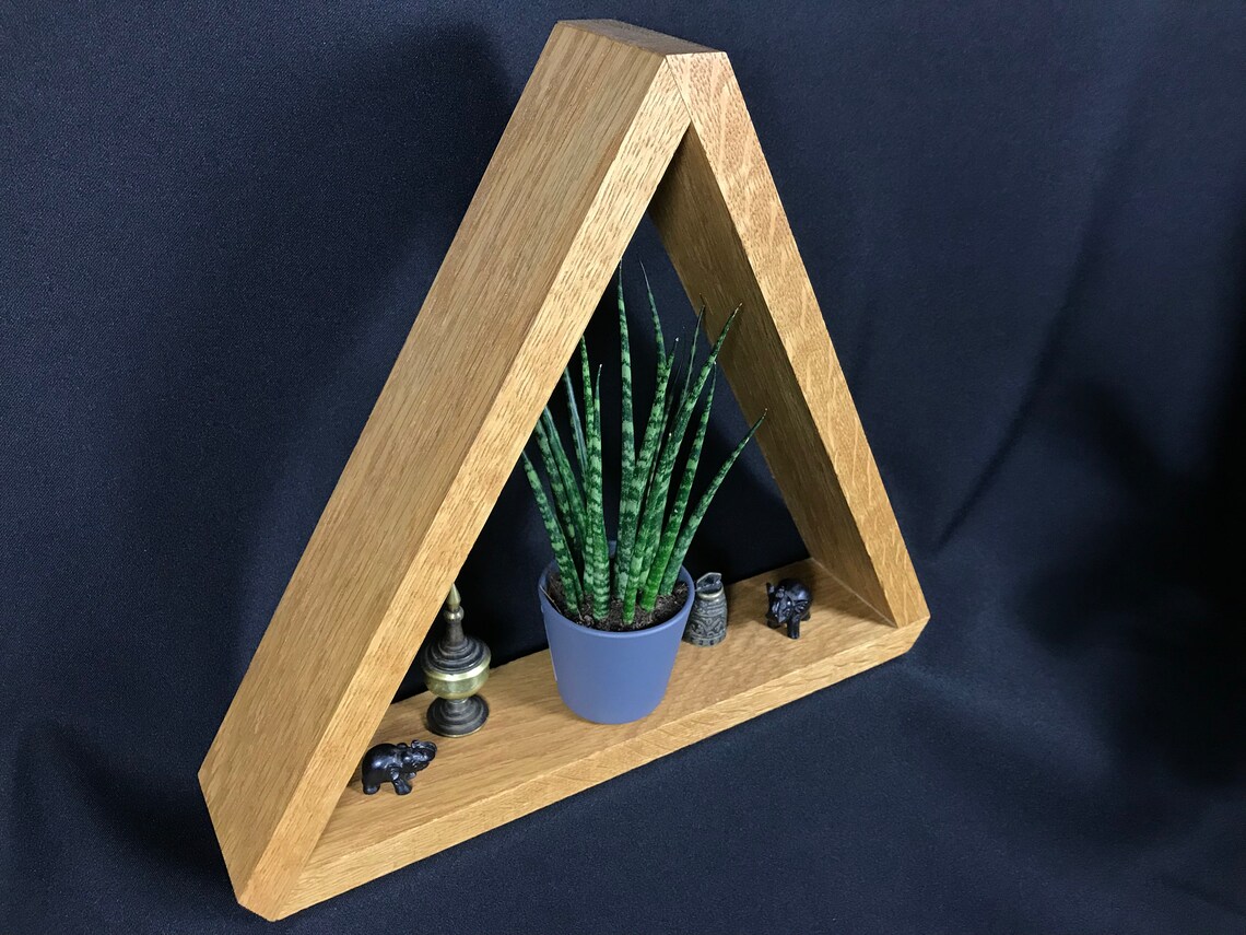Oak Altar Shelf Geometric Triangle | Etsy