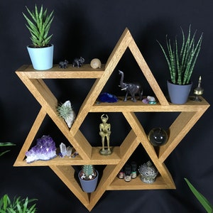 Oak Altar Shelf Geometric Hexagon - Etsy