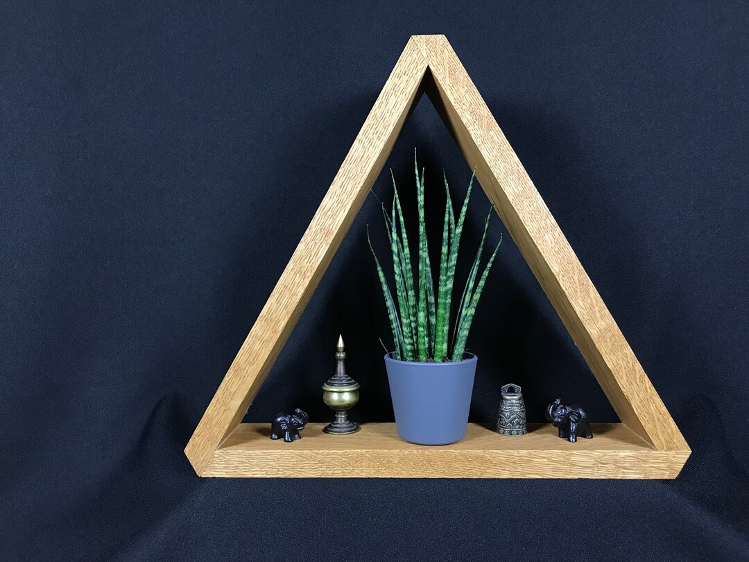 Oak Altar Shelf Geometric Triangle - Etsy